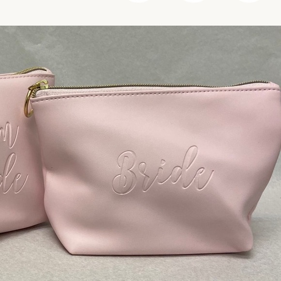 Handmade | Bags | Pink Bride Makeup Bag Or Clutch With Gold Accents ...